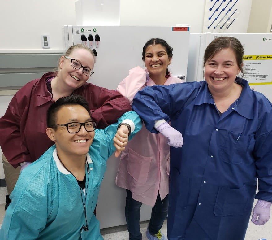 High fives around the lab